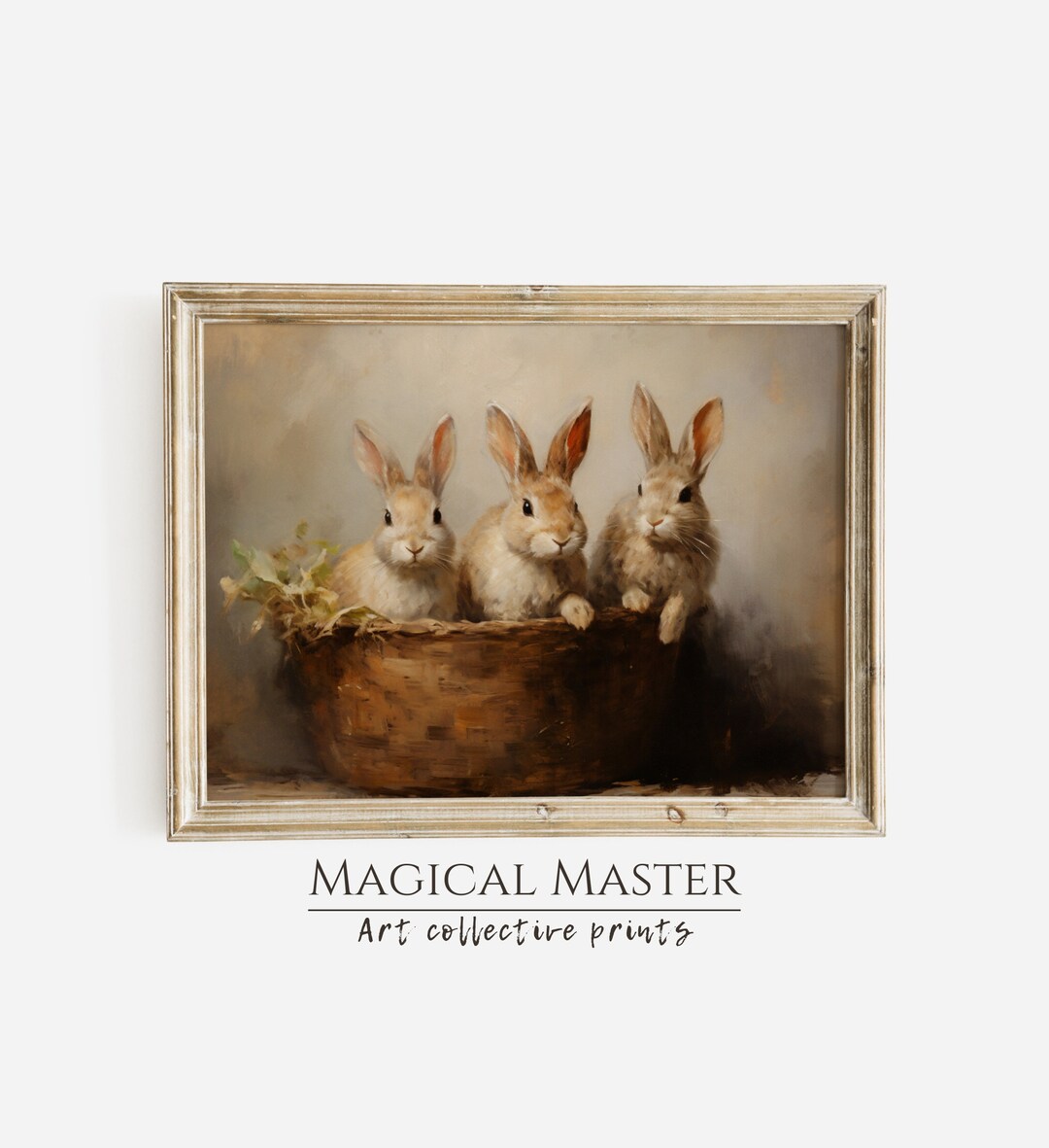 Vintage Rabbit Printable / Farmhouse Easter Decor / Spring Bunnies Wall ...