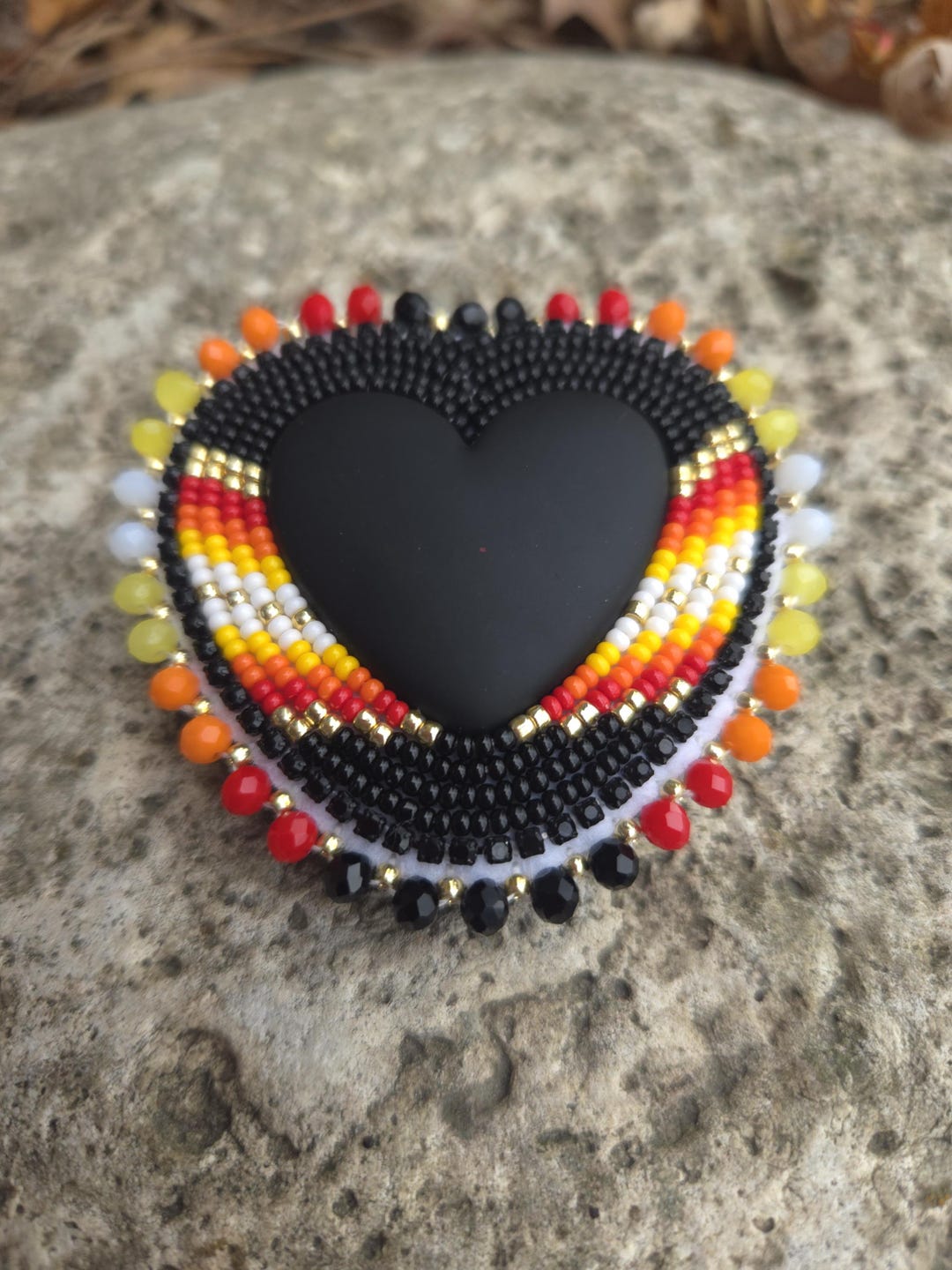 Black Heart Beaded Popsocket - Etsy