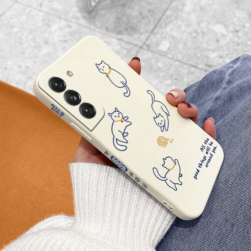 Cute Cat Phone Case Japanese Cat Phone Cover for Samsung S21 - Etsy