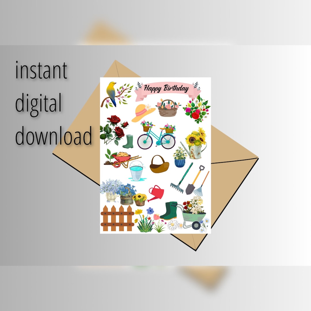 Happy Birthday Gardener Card Printable. Printable Birthday Card ...