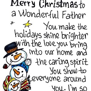 Merry Christmas Card for Father. Christmas Message Card for Dad ...