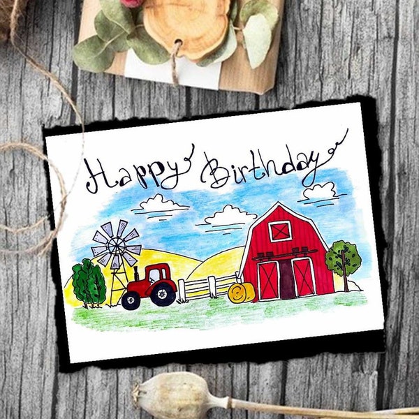 Rustic Birthday Card - Etsy