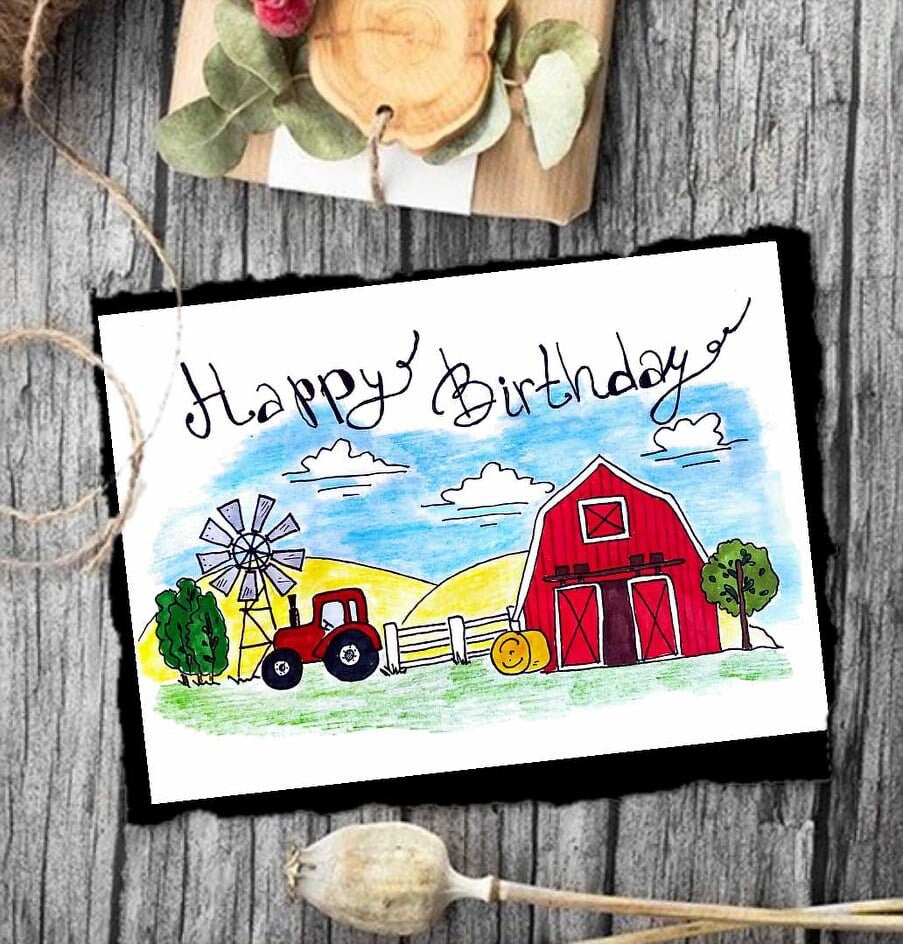 Tractor Birthdyy Card Printables