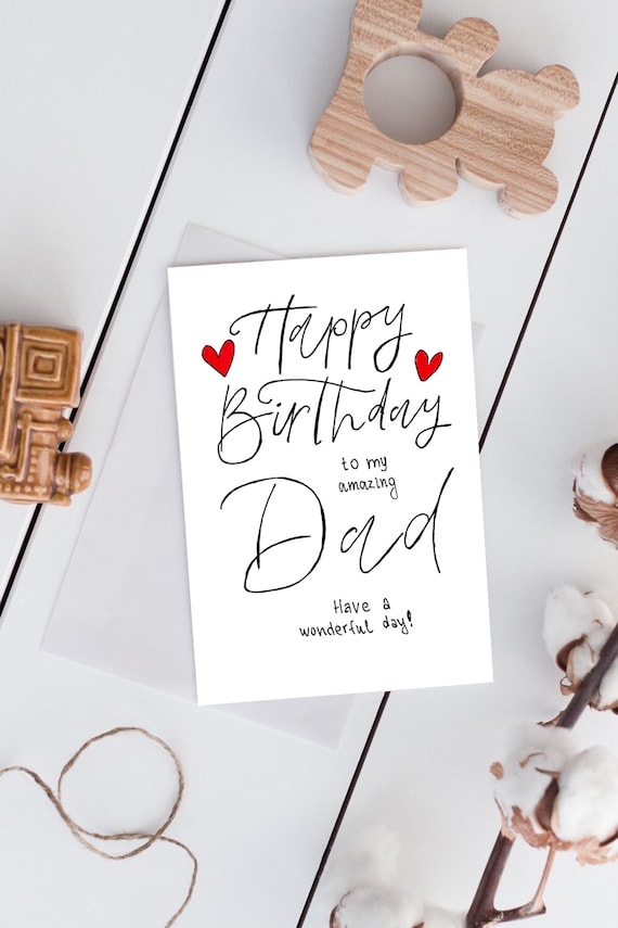 Happy Birthday Card for Dad Print. Birthday Card for Dad. - Etsy