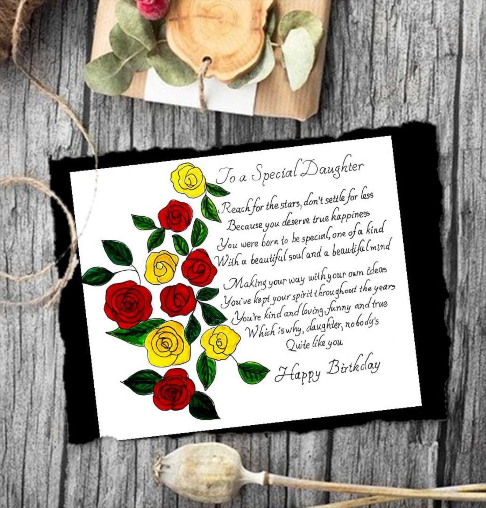 Daughter Birthday Message Card Print. to a Special Daughter Card for ...