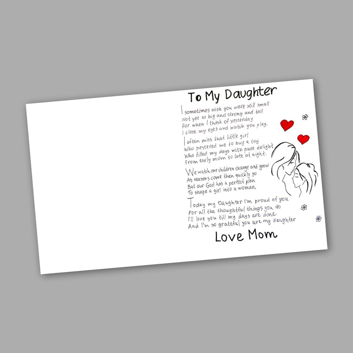 To My Daughter Birthday Printable Card. Daughter Birthday Message Card ...