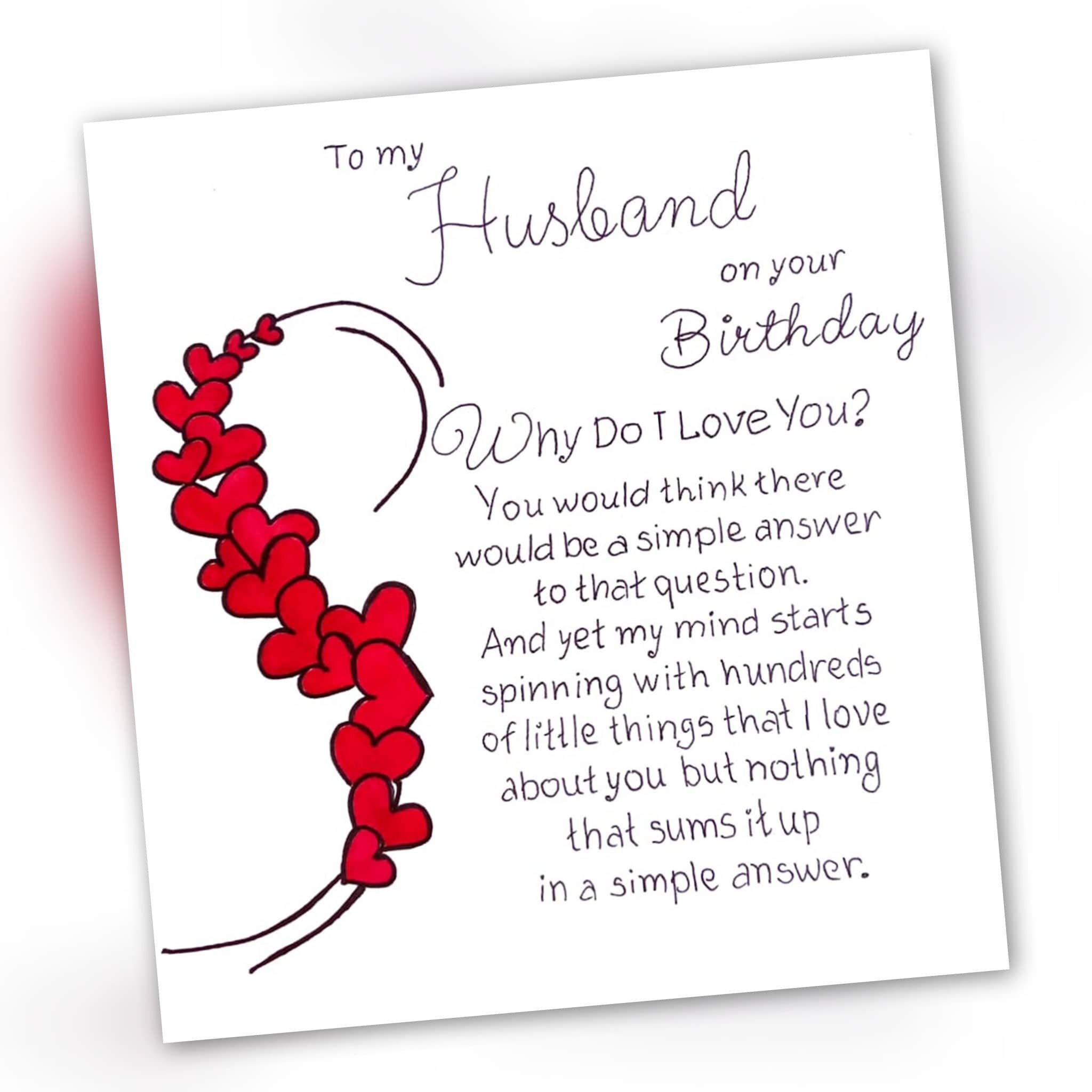 Husband Birthday Gift Card Printable. to My Husband Card for Birthday ...