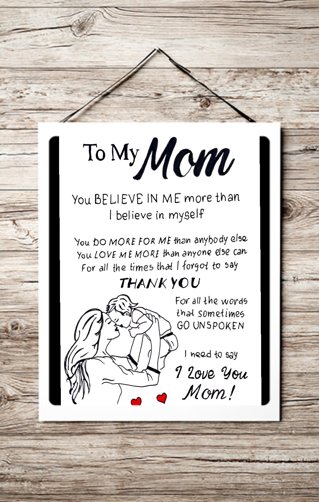 To My Mom Gift Card for Birthday. Message Birthday Mom Card Instant ...