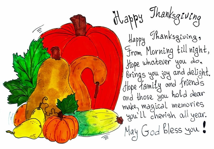 Happy Thanksgiving Card With Poem Printable. Thanksgiving Card - Etsy