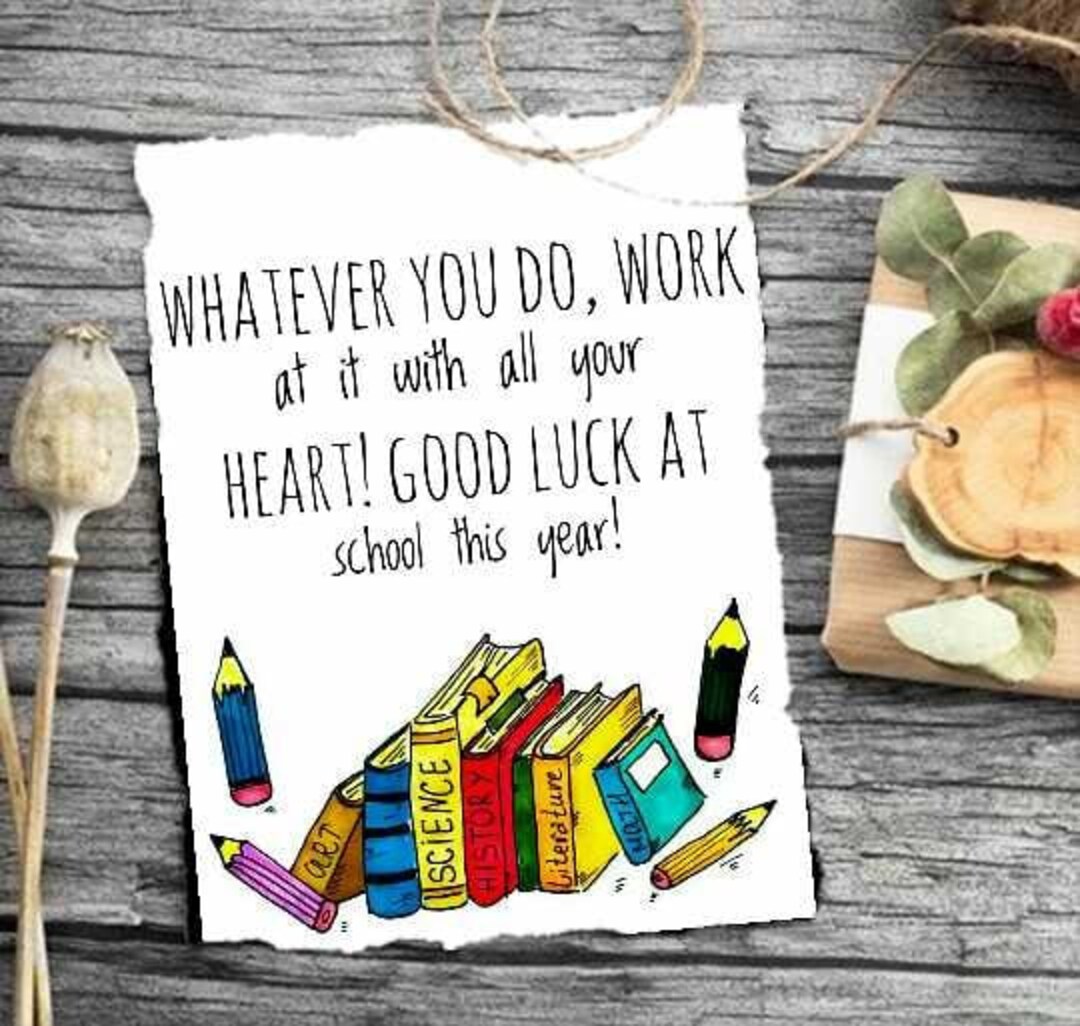 First Day of School Printable Card With Message. Good Luck at School ...