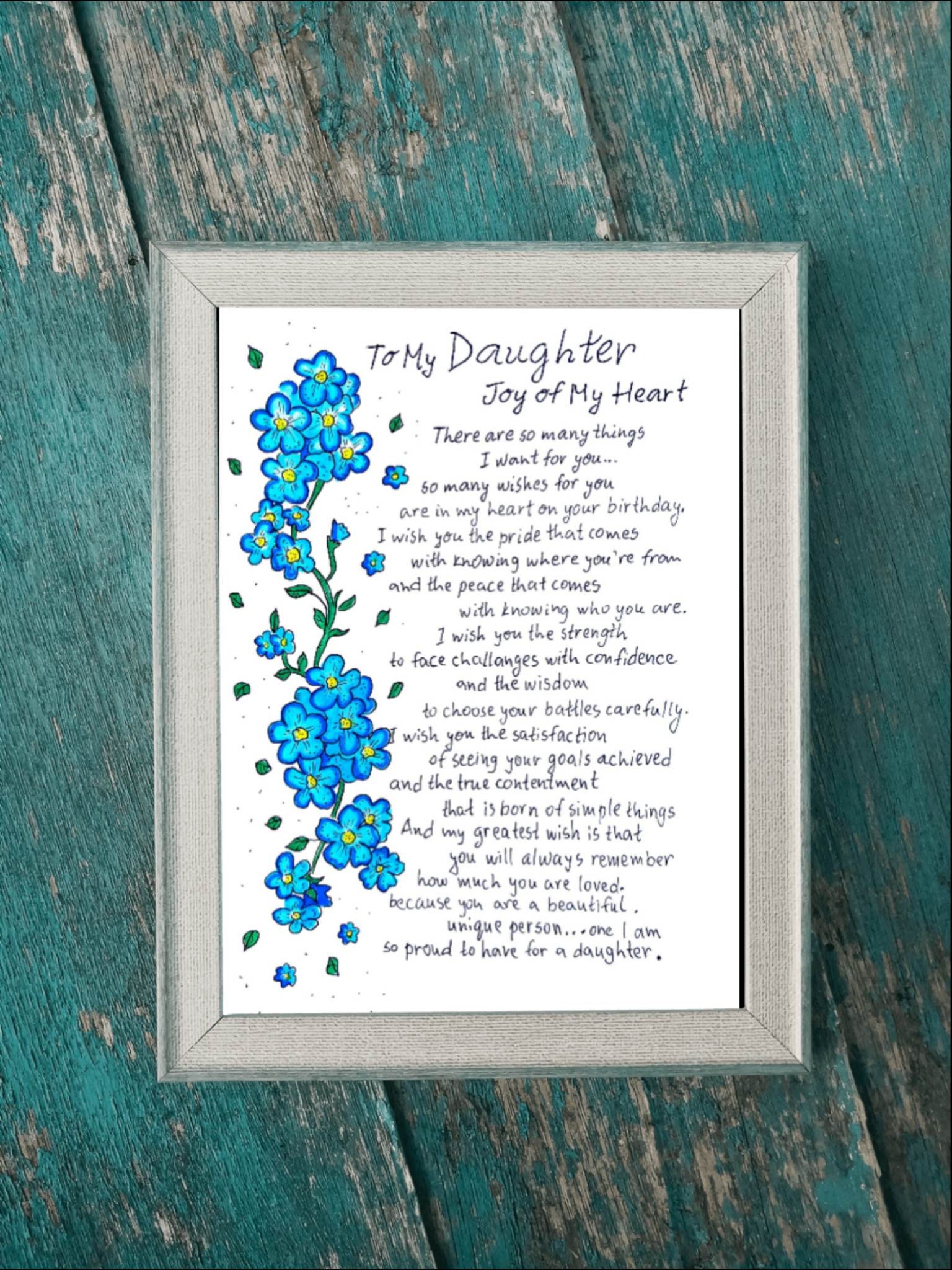 Daughter Birthday Printable Gift Card. to My Daughter Wishes Card ...