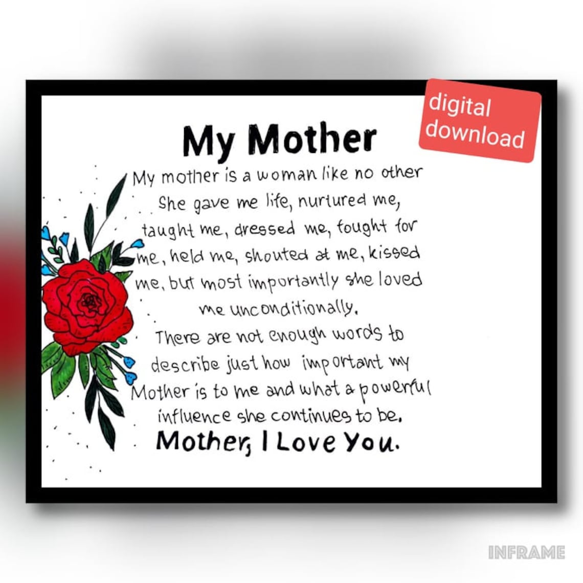 To My Mom Card Gift. Birthday Card for Mom. Thank You Mom Card Gift ...