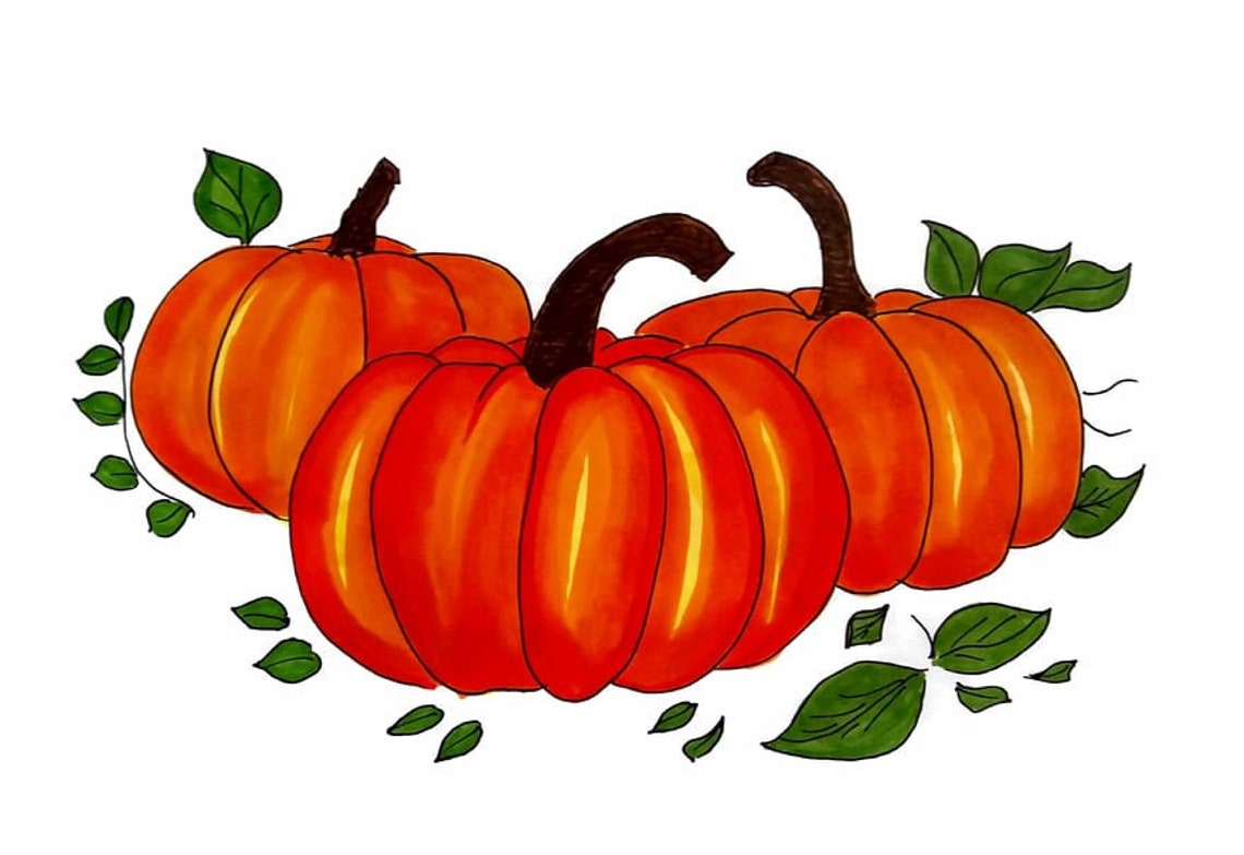 Fall Pumpkin Sign Printable Wall Art Set of 5 Print. Hello - Etsy