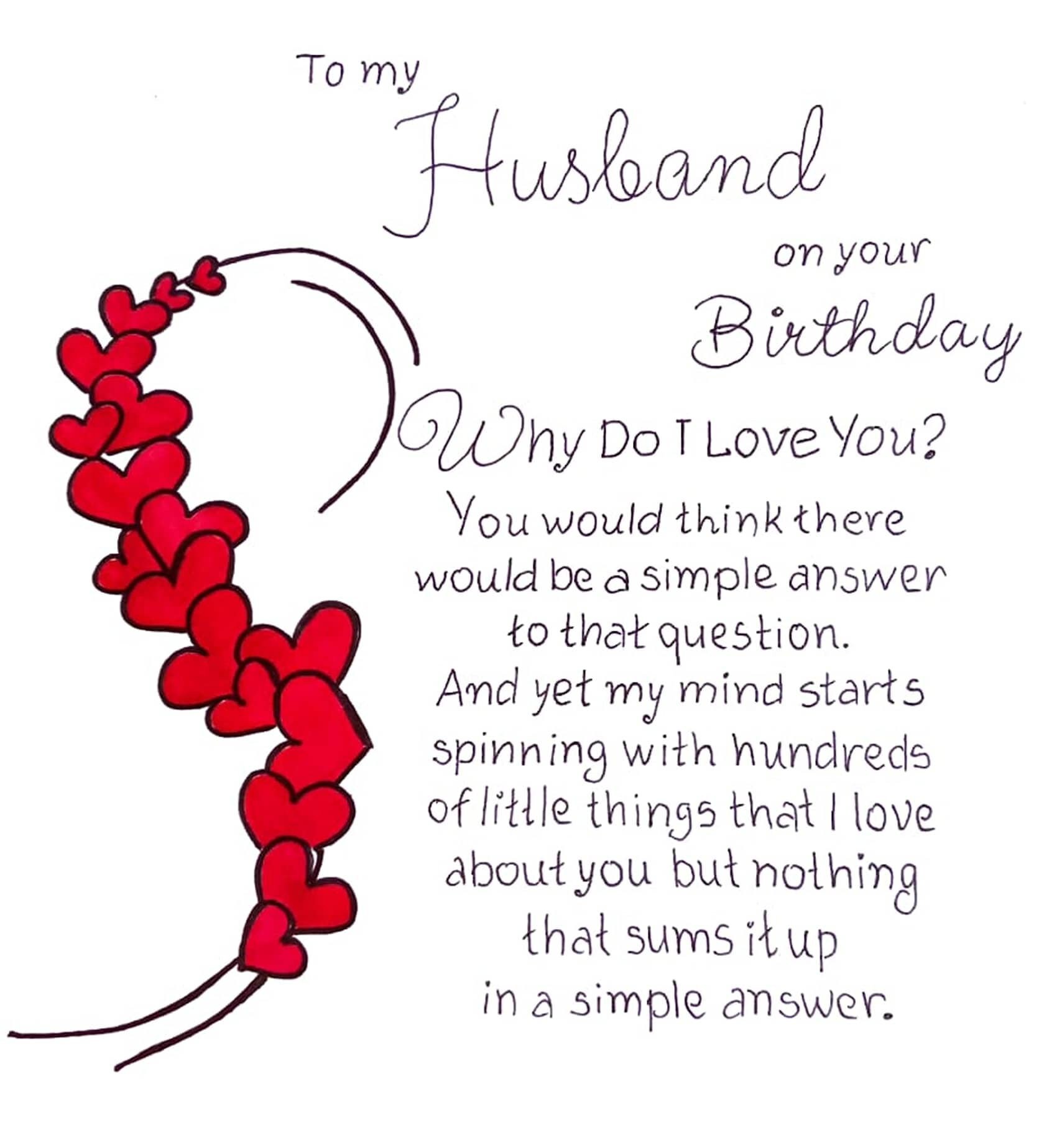 Husband Birthday Gift Card Printable. to My Husband Card for Birthday ...