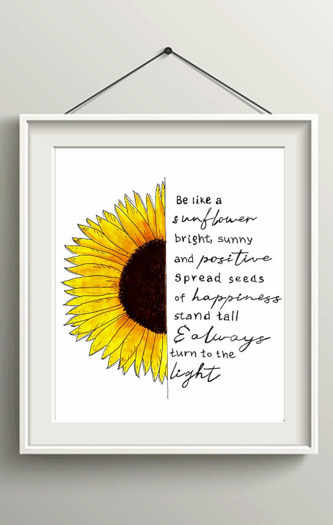 Be Like a Sunflower Print. Watercolor Sunflower Wall Art Decor ...
