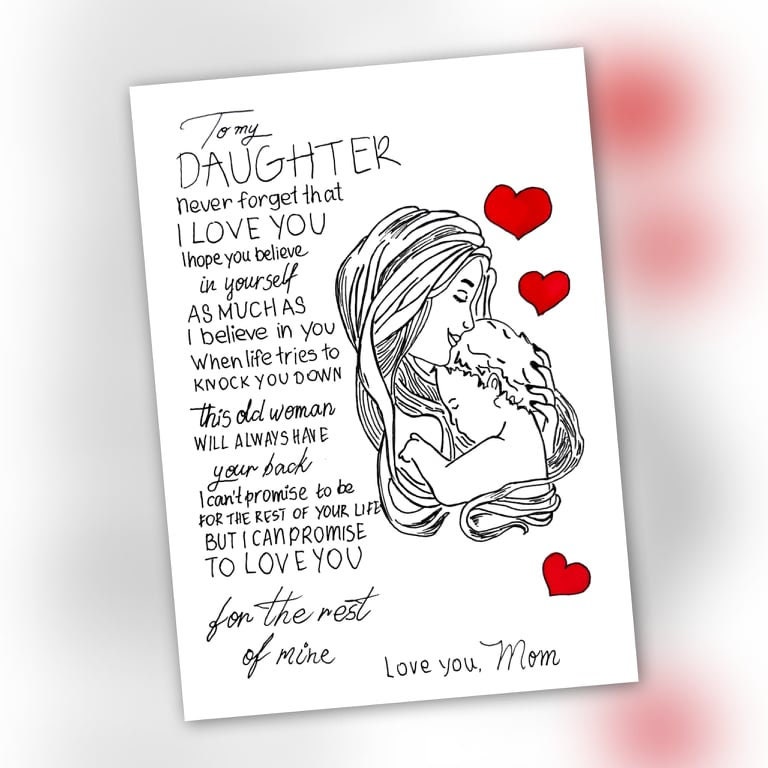 To My Daughter Card Print. Special Poem Print for Daughter. Gift for ...