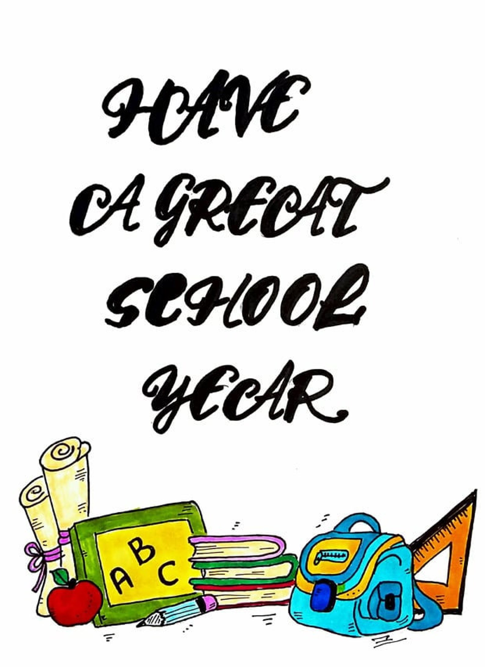 Have a Great School Year Card Print. Happy First Day of School - Etsy