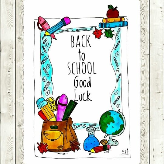Back to School Good Luck Printable Card. First Day of School Card Print ...