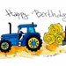 Happy Birthday Tractor Card Print. Watercolor Birthday Card With ...