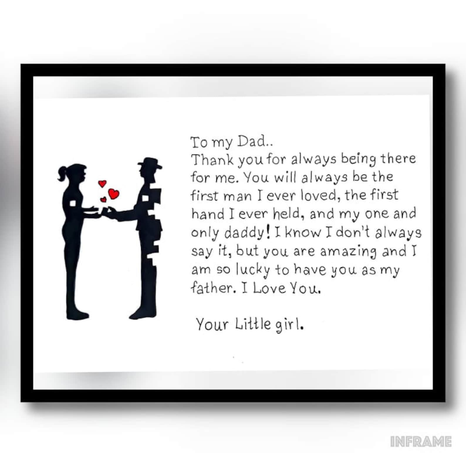 Daughter to Dad Card Gift. Printable Message Card for Dad. Birthday Dad ...