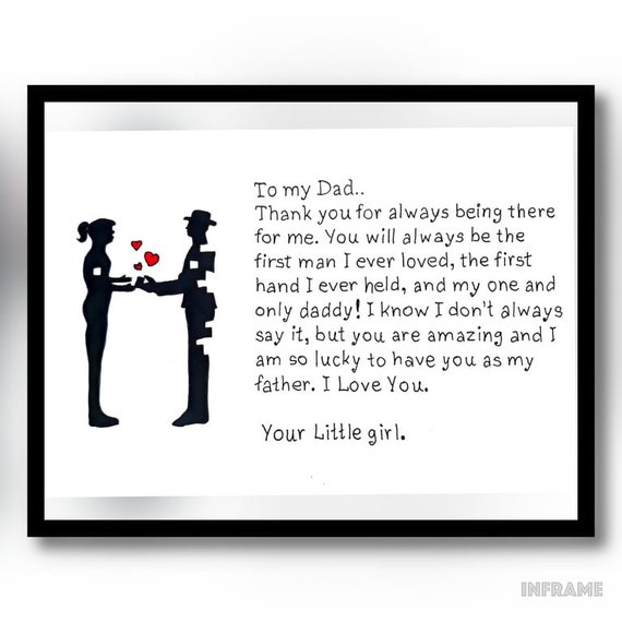 Daughter to Dad Card Gift. Printable Message Card for Dad. | Etsy