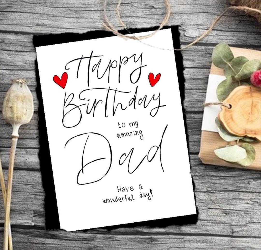 Happy Birthday Card for Dad Print. Birthday Card for Dad. Father ...