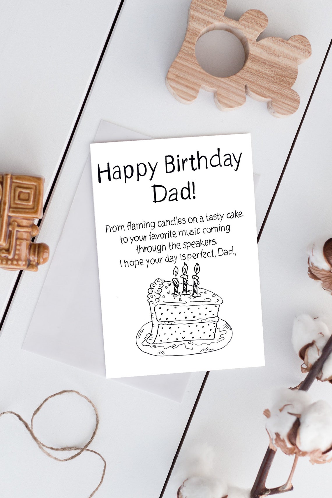 Happy Birthday Card for Dad With Message. Birthday Card for Dad Print ...