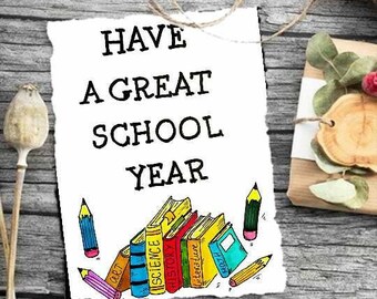 Back to School Card for Students From Teacher Digital File - Etsy