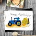Happy Birthday Tractor Card Print. Watercolor Birthday Card With ...