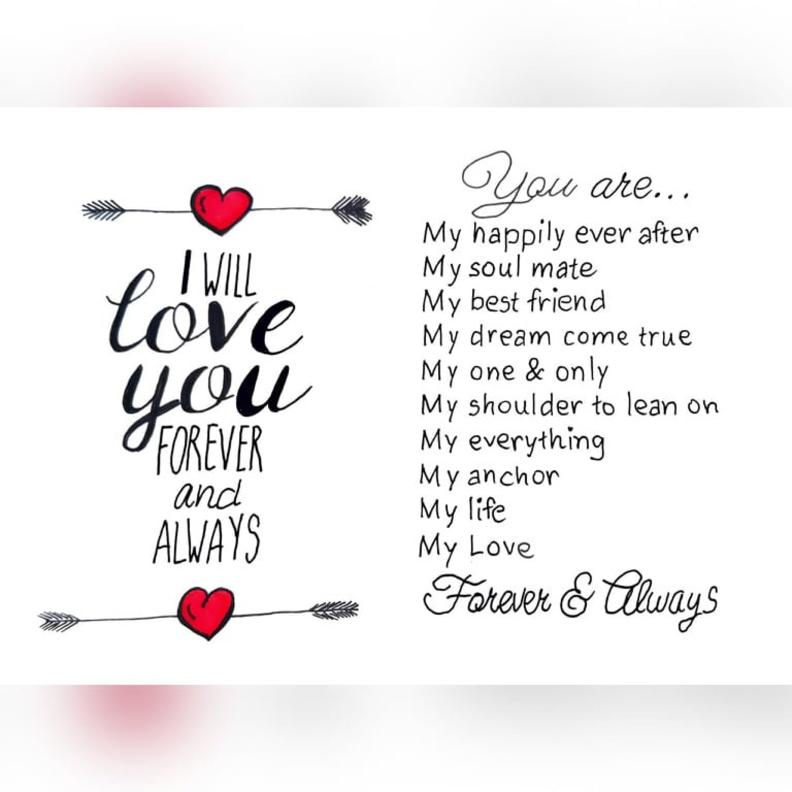 I Will Love You Forever And Always Card Print To My Husband Etsy i-will-love-you-forever-and-always-card-print-to-my-husband-etsy