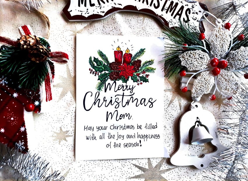 Merry Christmas Card for Mom. Christmas Wishes Card for Mom. Christmas ...