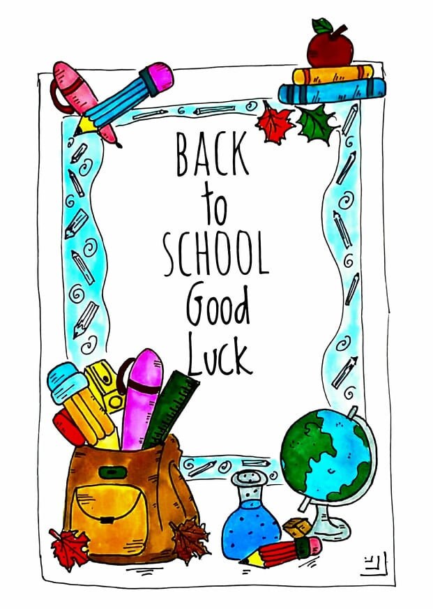 Back to School Good Luck Printable Card. First Day of School Card Print ...