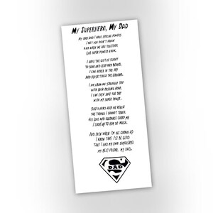 My Superhero My Dad Card Printable. to My Dad Gift Poster. Message Card ...