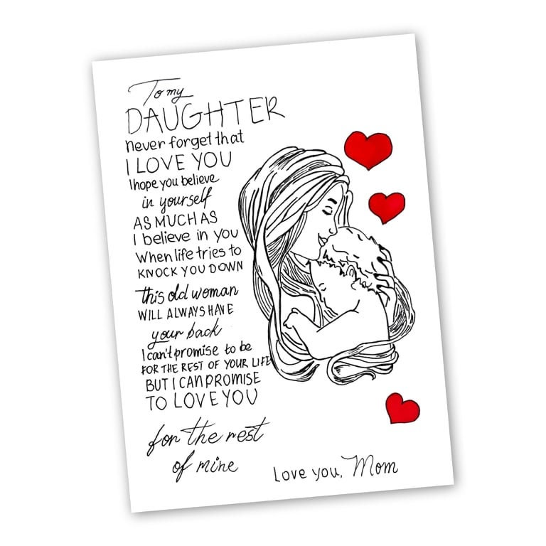 To My Daughter Card Print. Special Poem Print for Daughter. Gift for ...