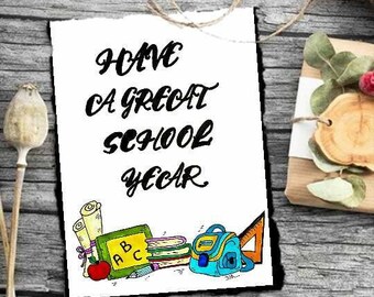 Back to School Card for Students From Teacher Digital File - Etsy