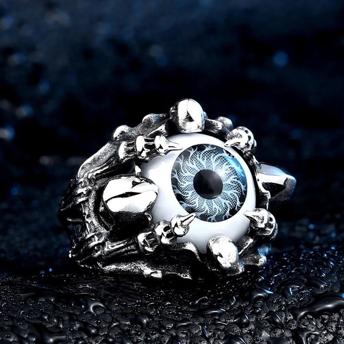 Mens Devil Eye Stainless Steel Ring with beautiful craftsmanship - Etsy.de