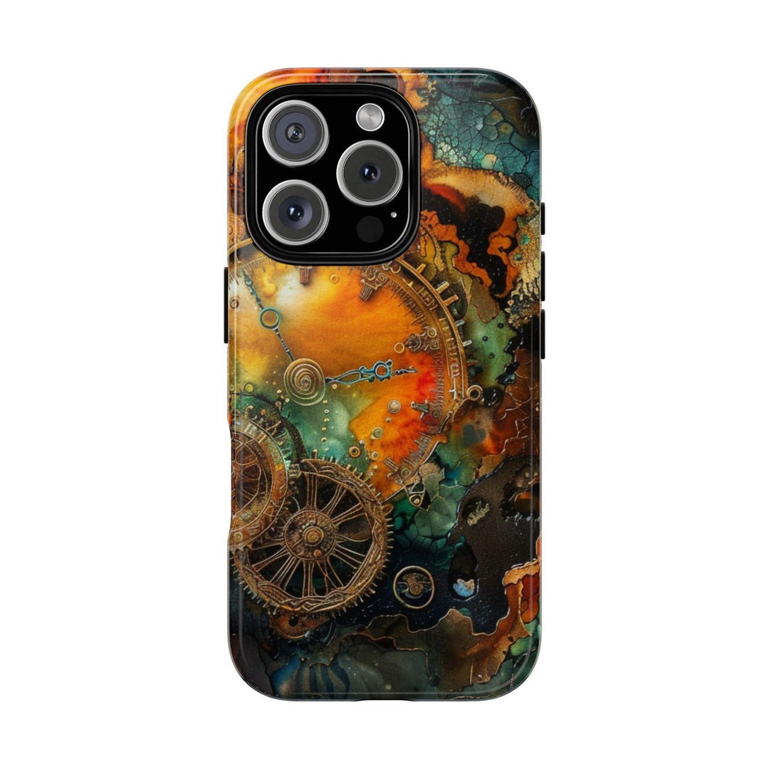 Steampunk Phone Case, Vintage Gear Art, Unique iPhone Cover, Tough ...