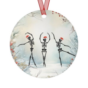 Dancing Skeleton Christmas Metal Ornaments, Dancing Christmas Skeleton ...