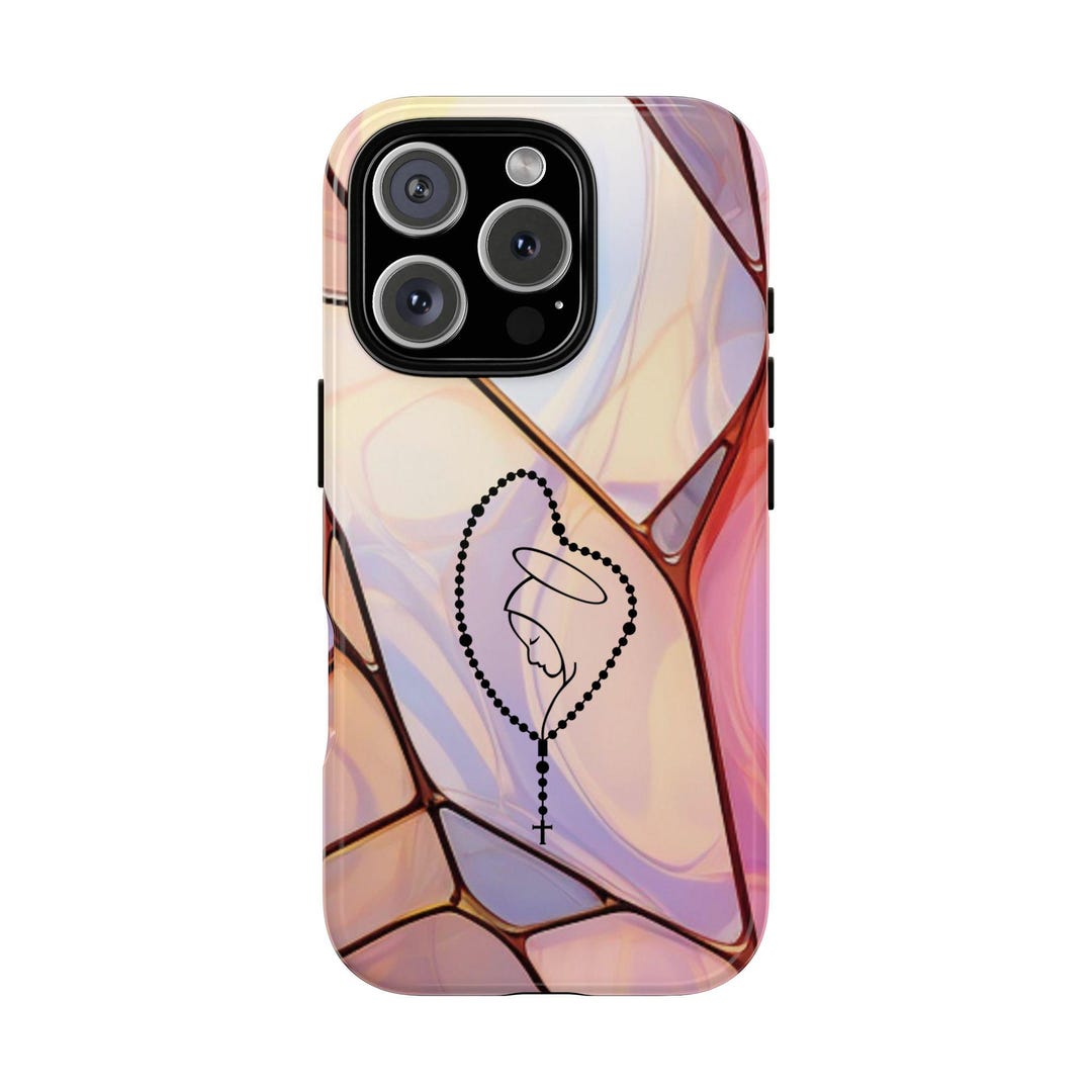Rosary Mary Stunning Phone Case, Christian Stained Glass Tough Cases ...