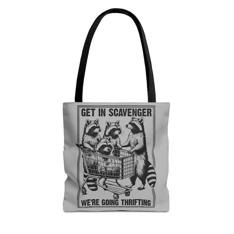 Funny Raccoon Thrifting Tote Bag, Cute Tote Bag Gift for Thrifter ...