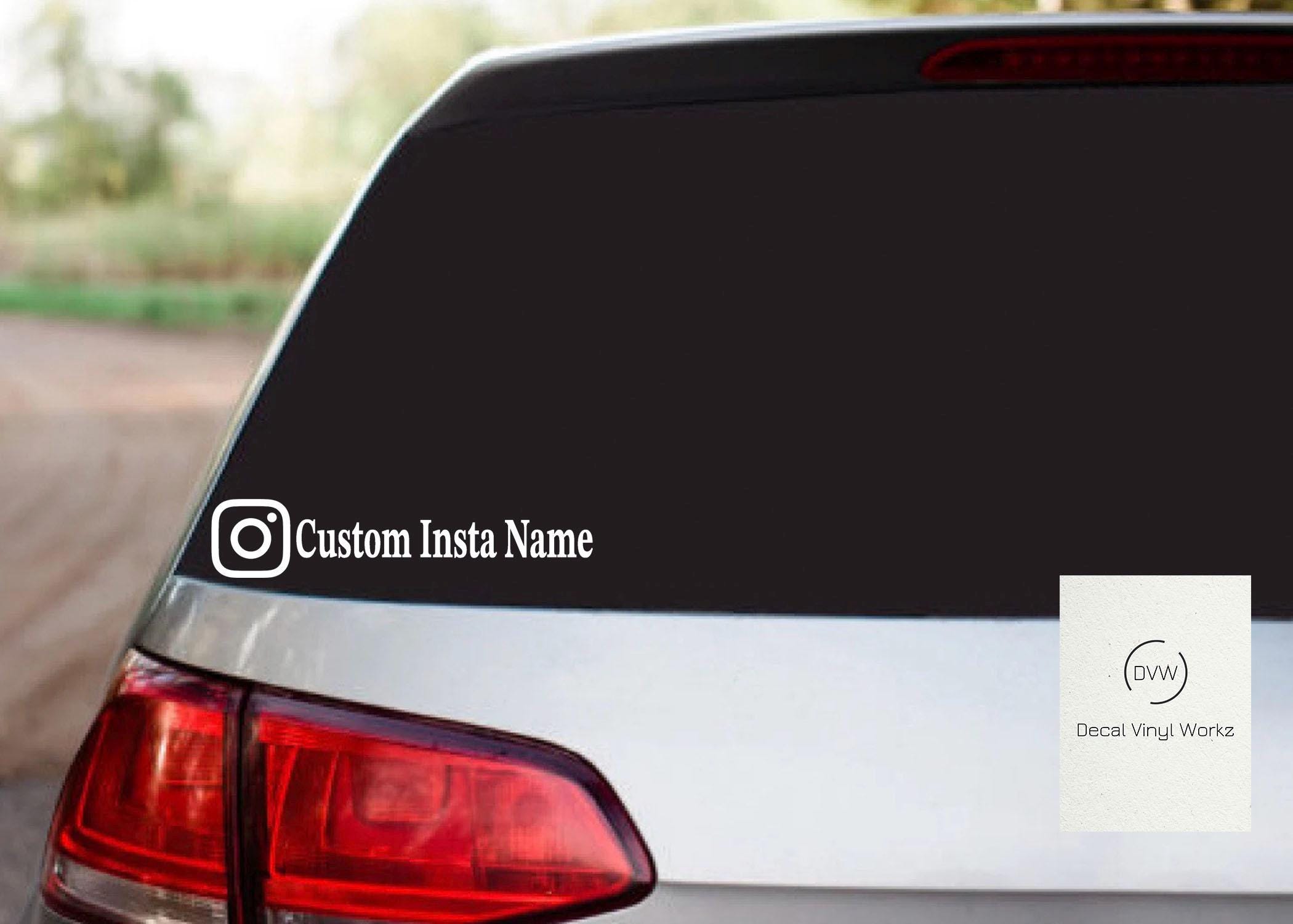 Custom Instagram (IG Handle) Vinyl Decals for Cars, Trucks, Vans, Rally ...