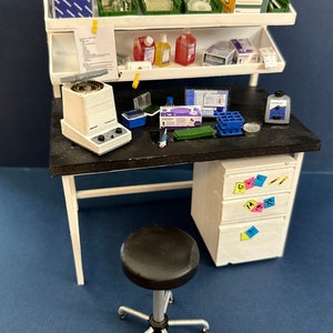 1/12 Scale Miniature Biology Lab Bench, Drawers and Stools - Etsy