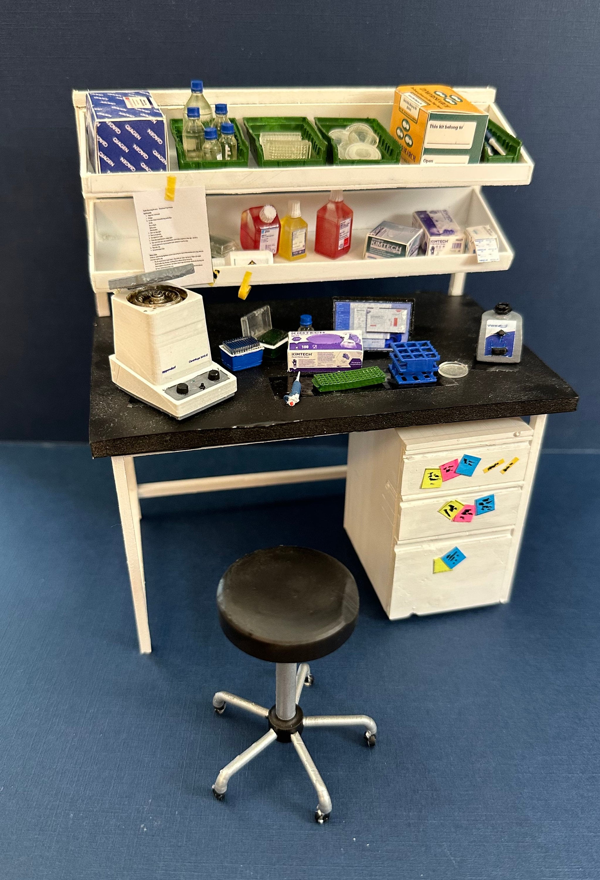 1/12 Scale Miniature Biology Lab Bench, Drawers and Stools - Etsy