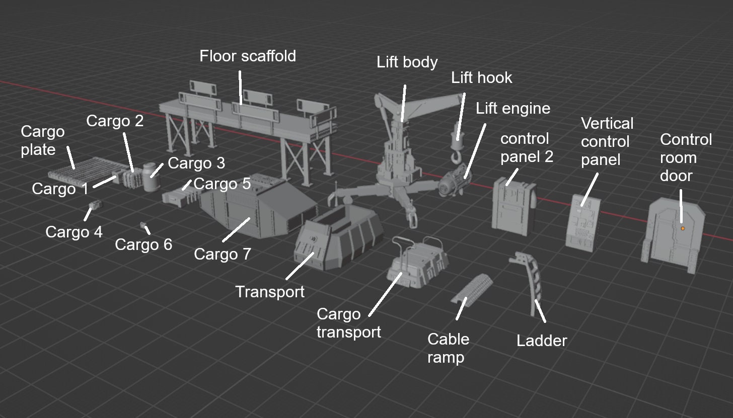 1/144 Scale Star Wars Hangar Props for 3D Printing (digital File Only ...