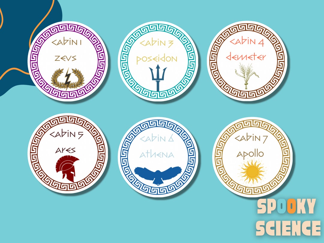 Percy Jackson Camp Half-blood Gods and Goddesses Cabin Stickers - Etsy ...
