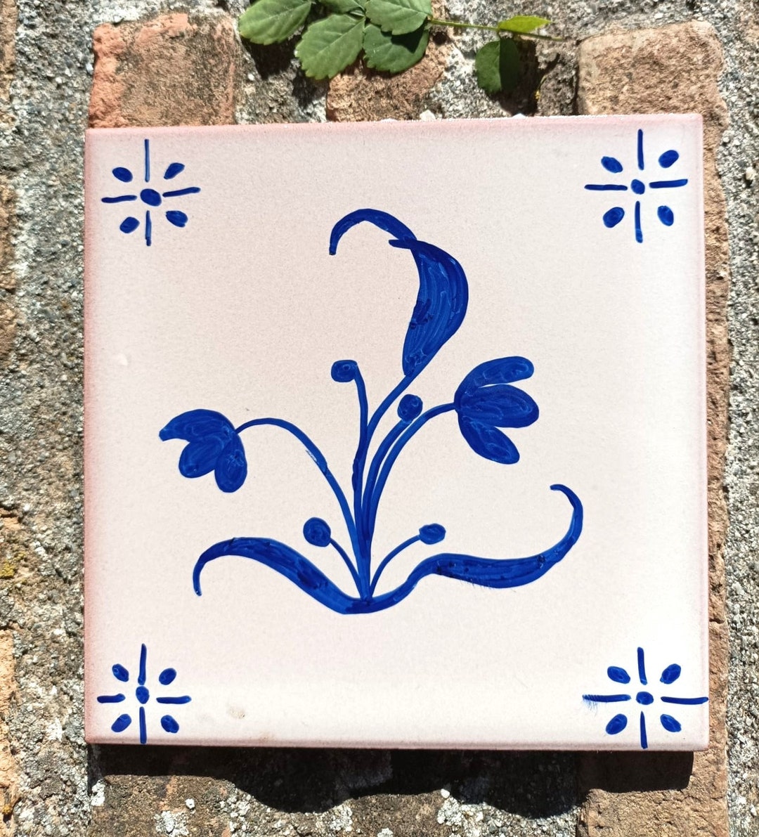 Handpainted Flower Tile,ceramic Tile,blue and White Tile Art,flower ...