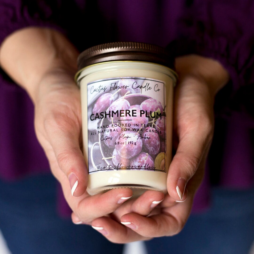 Cashmere Plum | 6.8oz Handmade Soy Candle - Etsy
