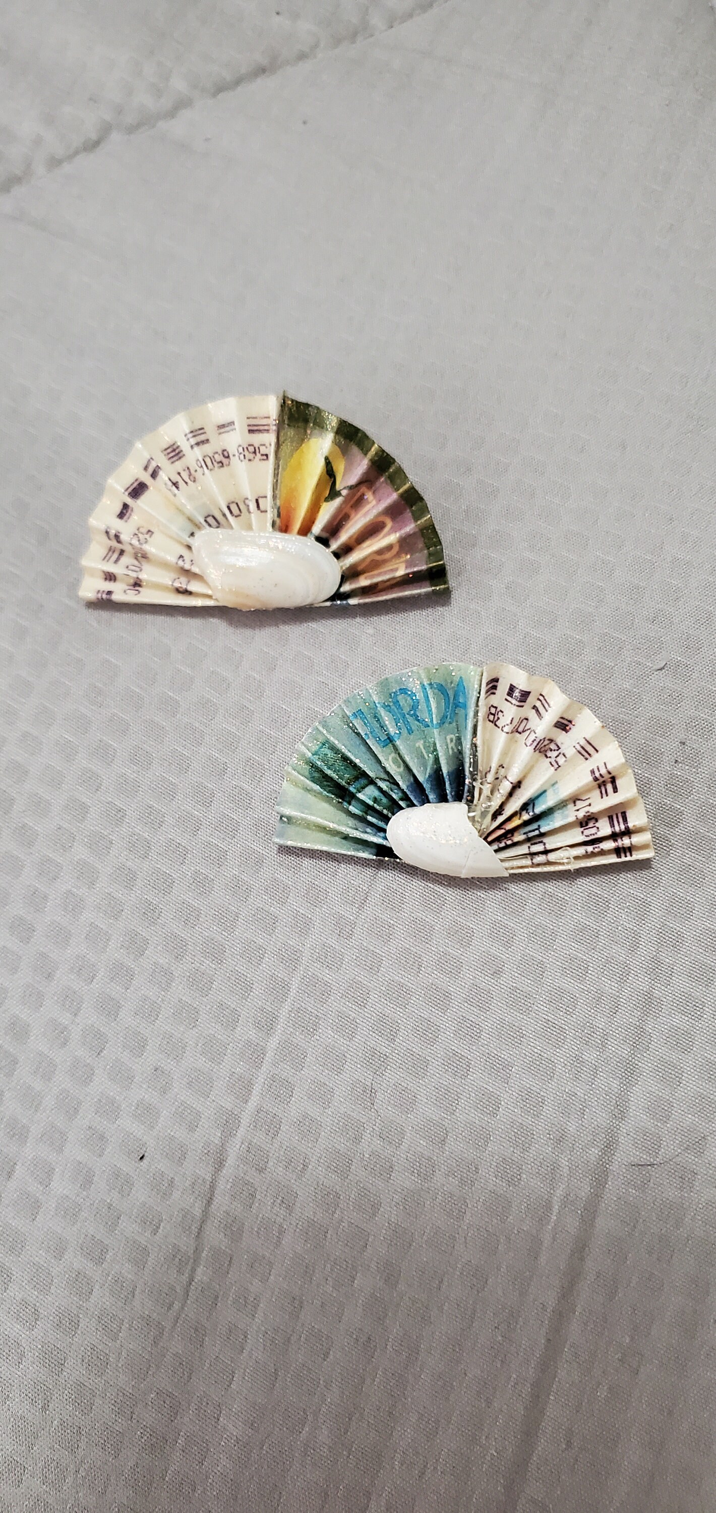 Vintage Seashell Fan Pins (set of 2) - Etsy