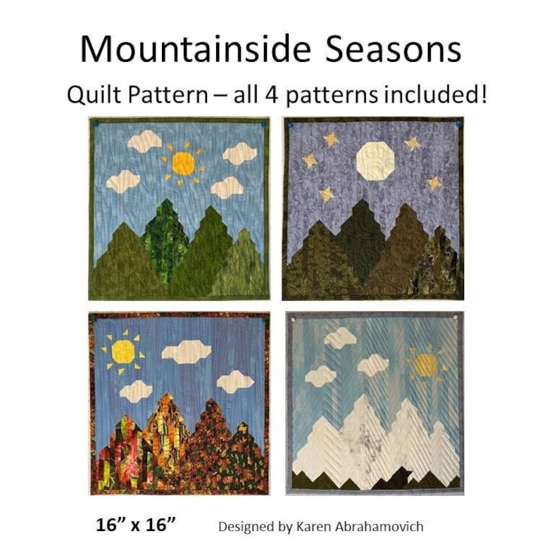 Mountainside Seasons Quilt Pattern - 4 Designs Included! - Etsy