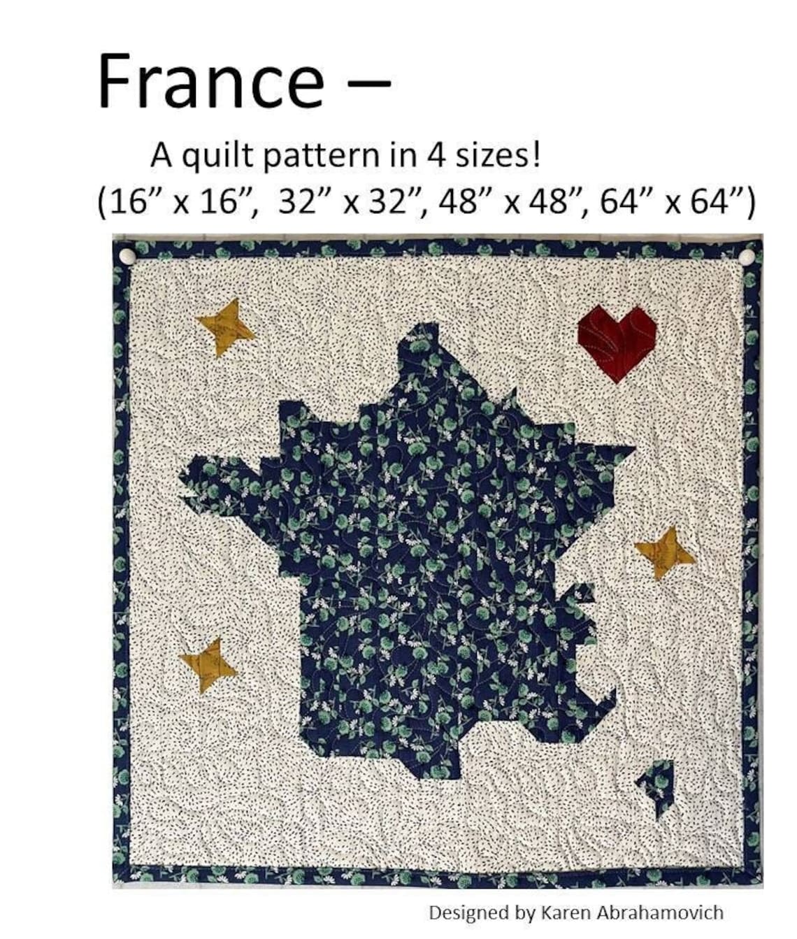France Quilt Pattern - 4 Sizes! - Etsy